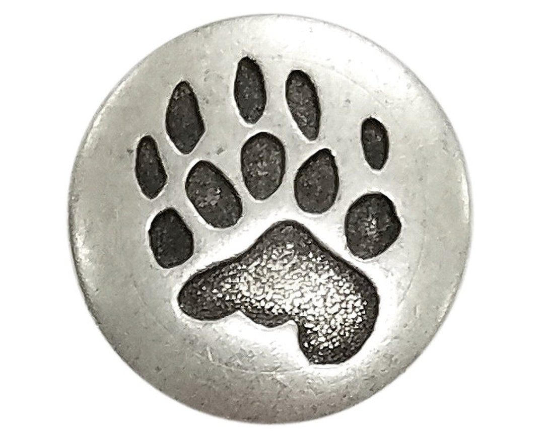 Set of 12 Bear Claw 3/4 Inch 20 Mm Metal Buttons Antique Silver Color ...
