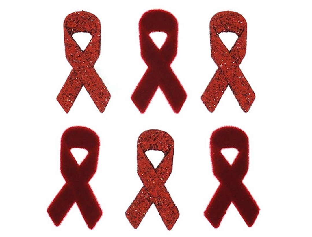 Red Awareness Ribbons Package of 6 Plastic Shank Buttons Jesse James ...