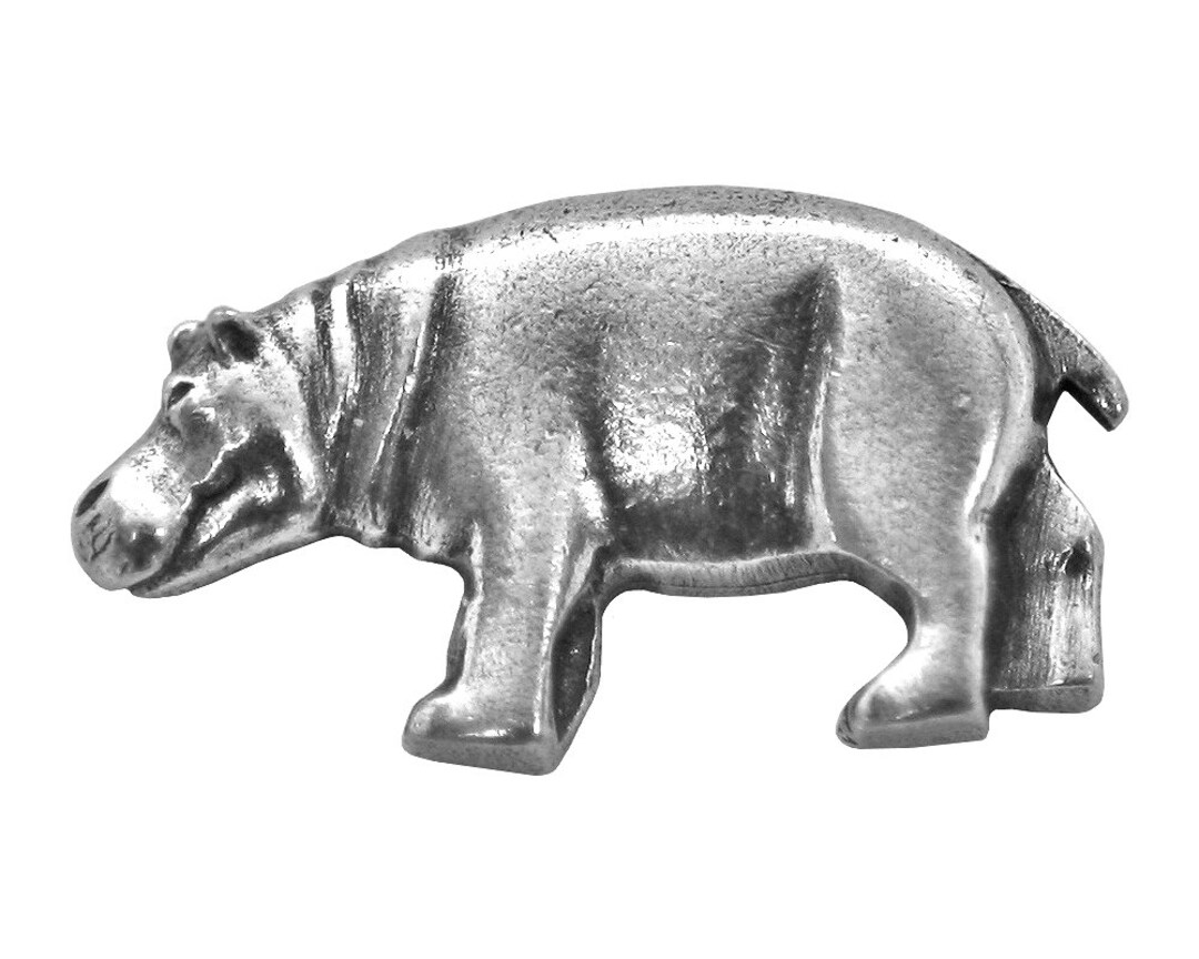 Hippopotamus Metal Button 1 Inch 27 Mm Antique Silver Color - Etsy