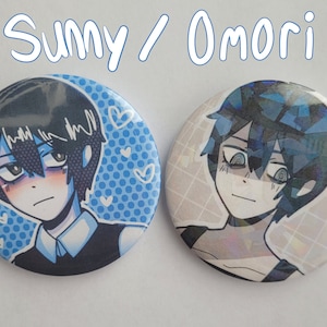 NEW- Holographic Omori Button Pins - Etsy