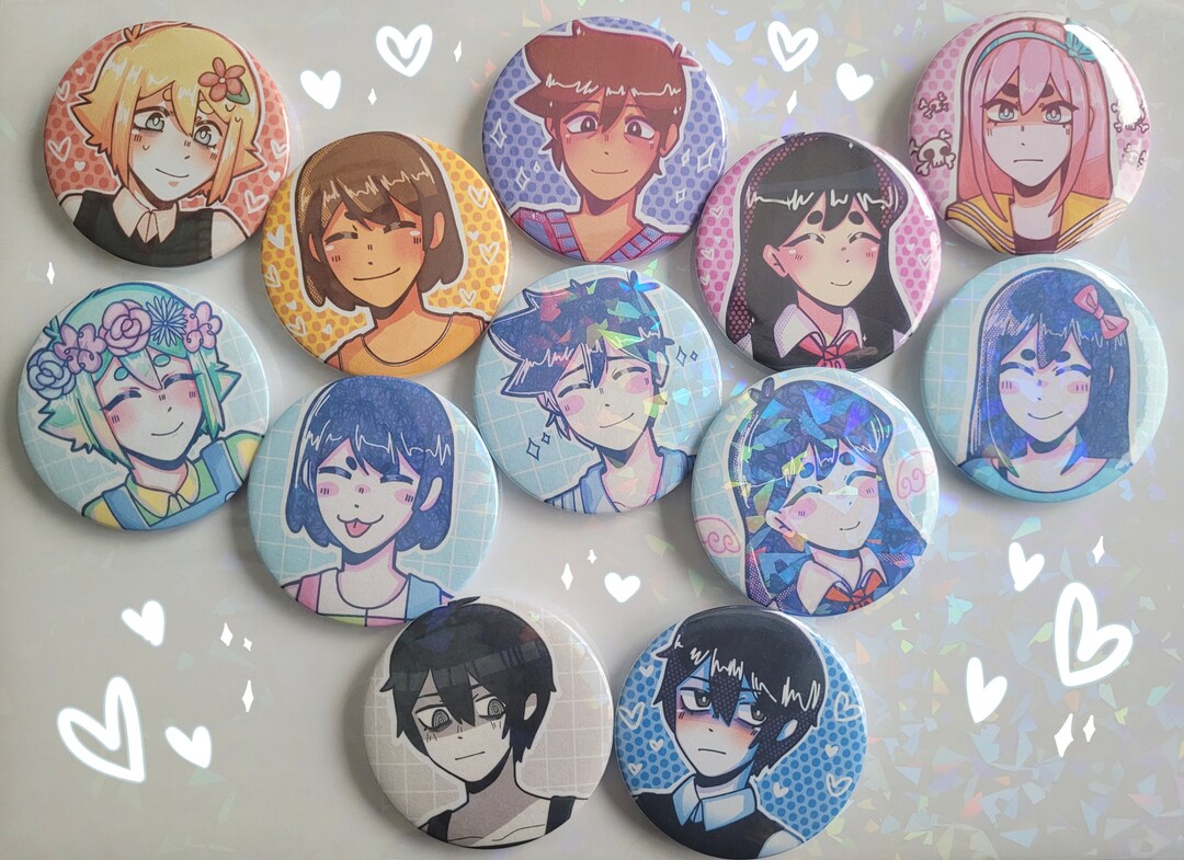 NEW- Holographic Omori Button Pins - Etsy
