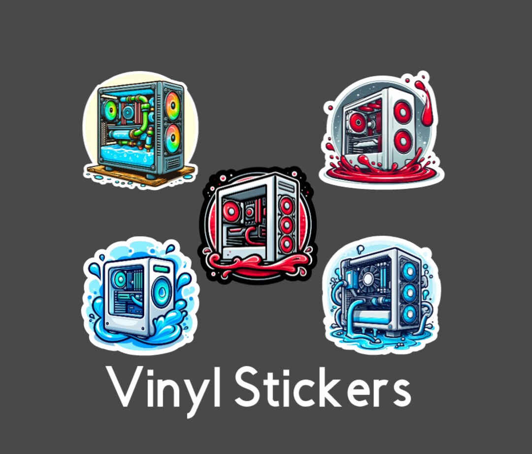 Liquid Cooled PC Stickers - 5 Pack - Etsy