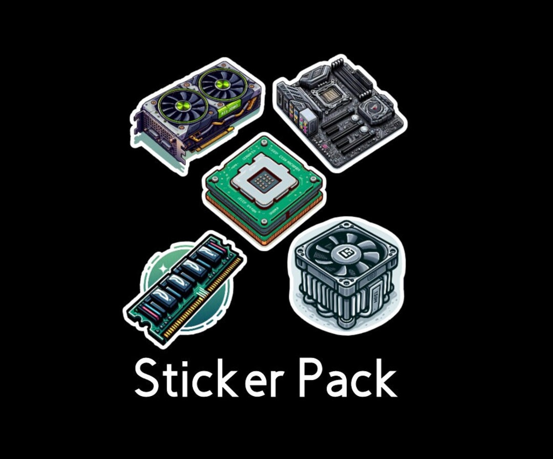 PC Computer Part Stickers - 5 Pack - Etsy