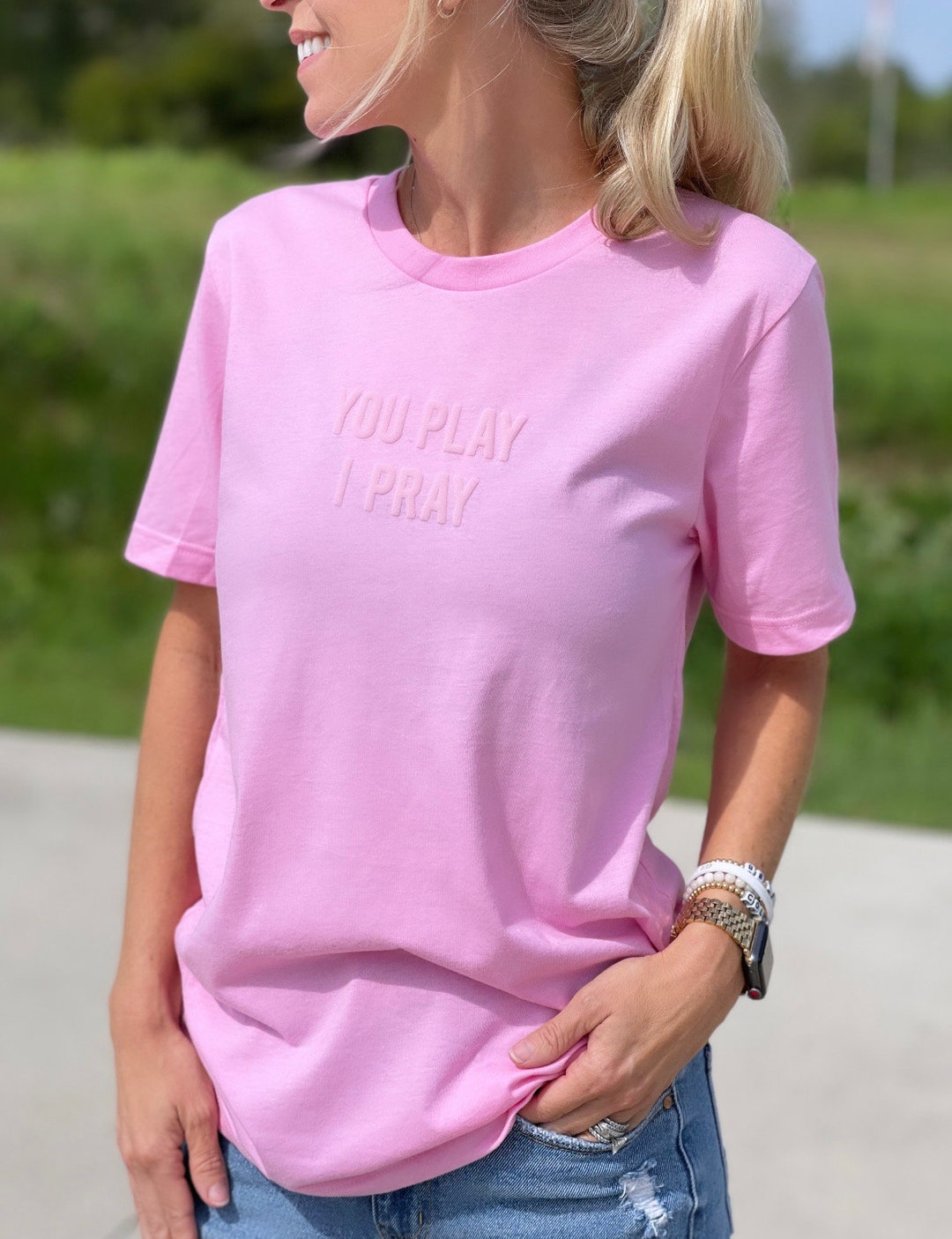 You Play I Pray Pink Out Tee | Sports Mom Tee | Gameday T-shirt ...