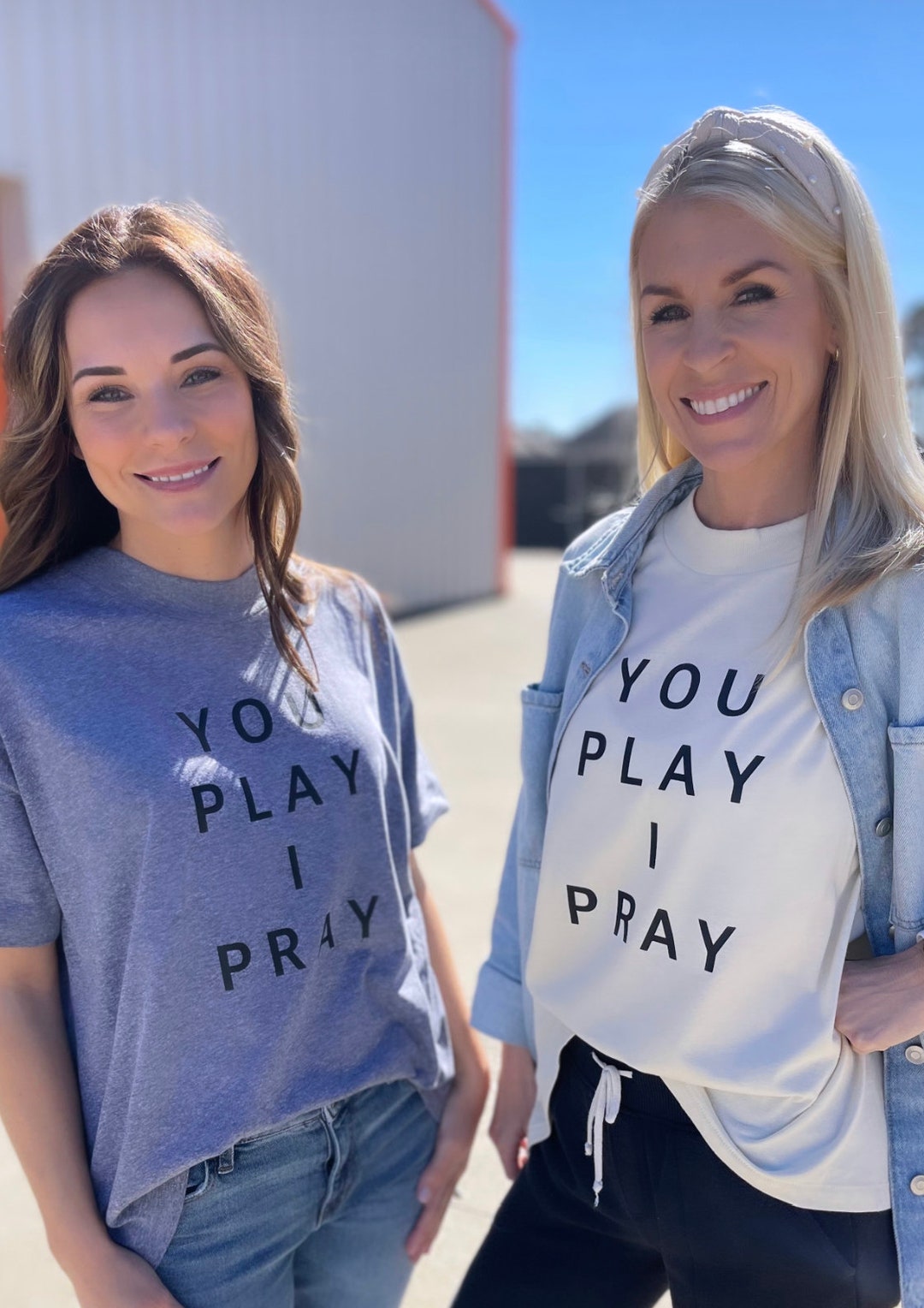 You Play I Pray Hi-lo Tee| Simple Graphic Tee | Team Spirit Shirt ...