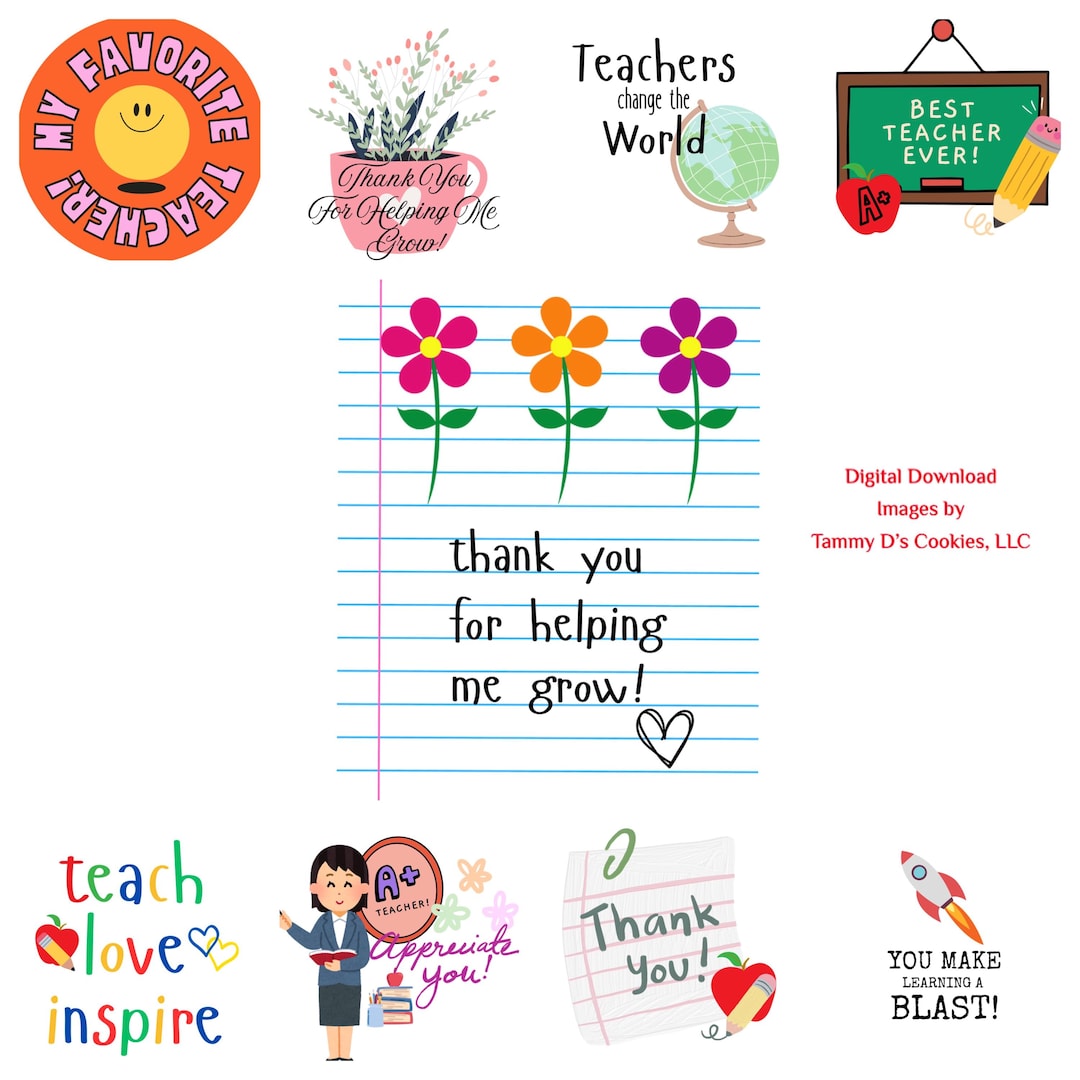 Teacher Appreciation PNG Digital Files - Etsy