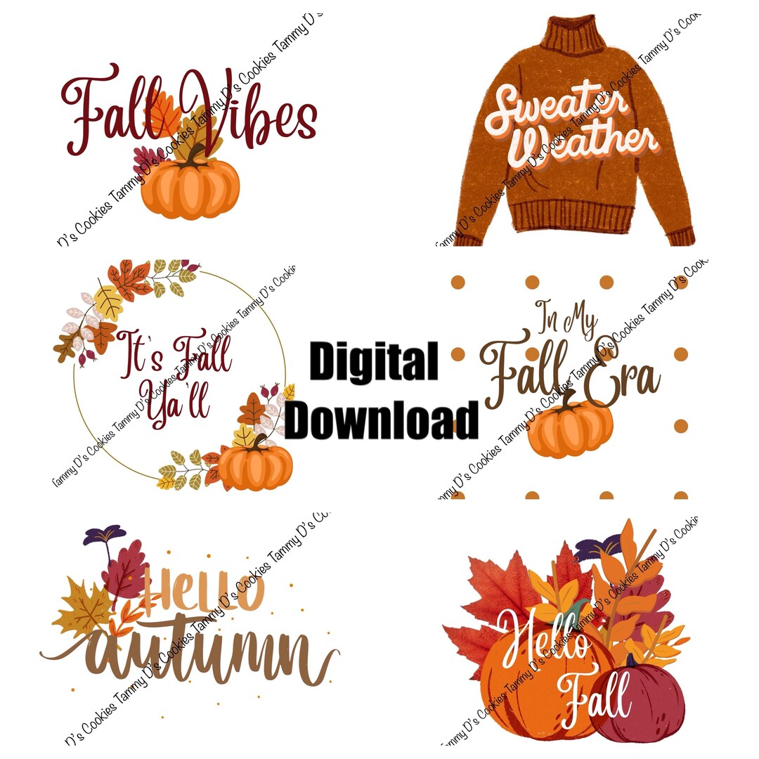 Fall Cookie PNG Digital Files - Etsy