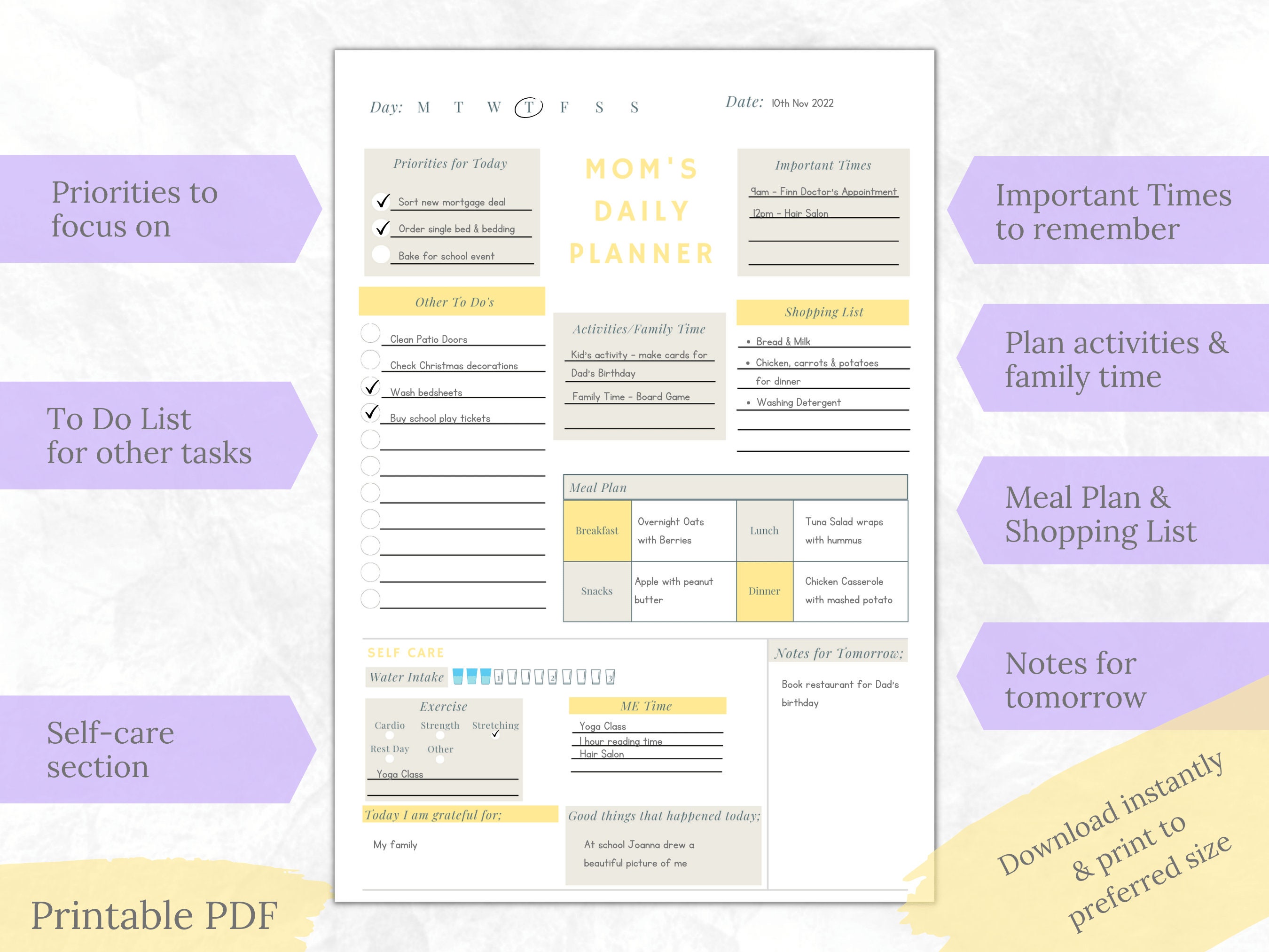 Mom Planner, Daily Planner for Mom, Stay at Home Mom, Mommy Planner ...