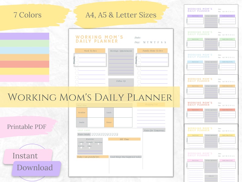 Working Mom Planner, Work Planner, Mom Planner, Busy Mom, Mom Organizer ...