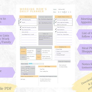 Working Mom Planner, Work Planner, Mom Planner, Busy Mom, Mom Organizer ...