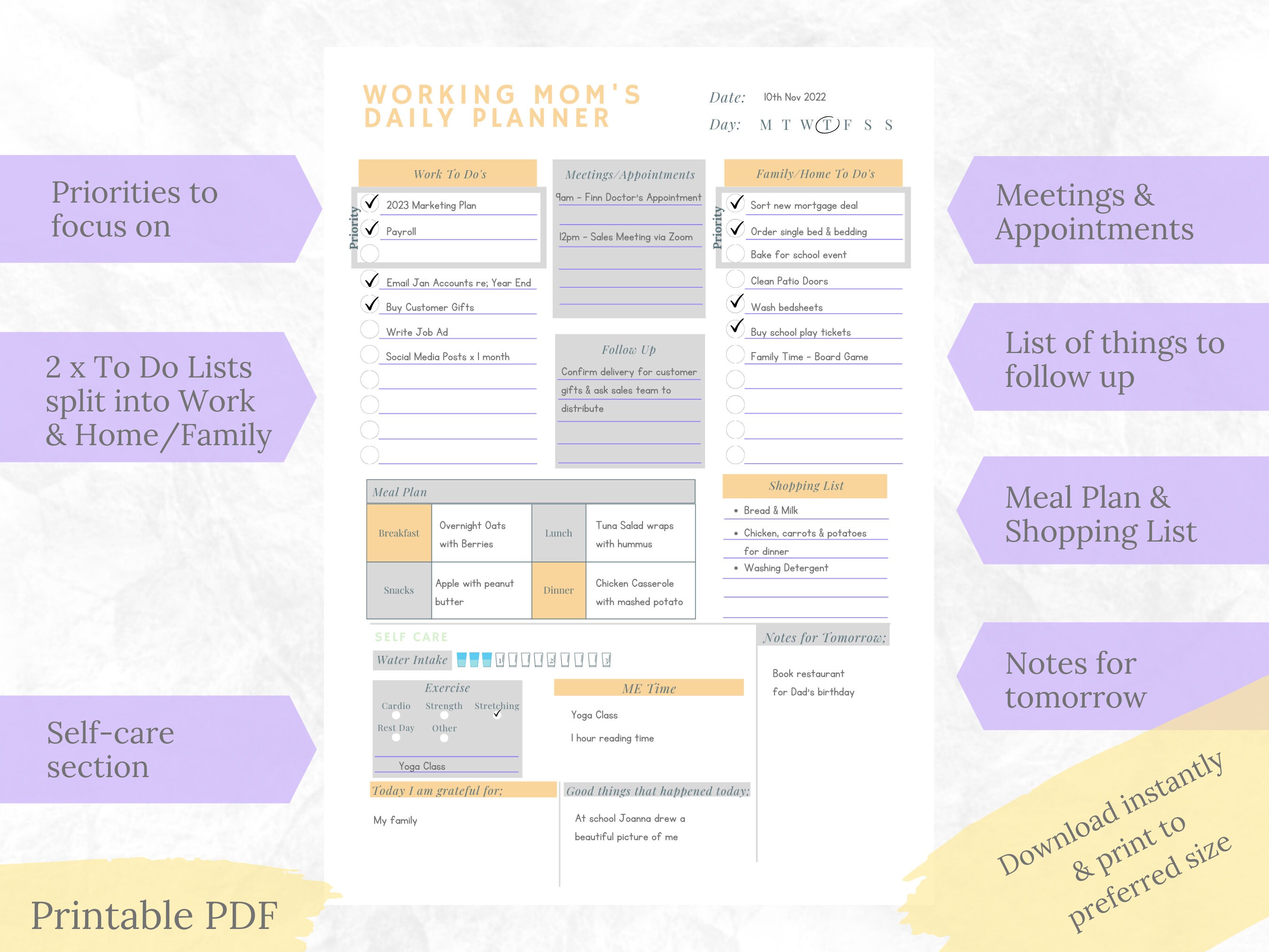 Working Mom Planner, Work Planner, Mom Planner, Busy Mom, Mom Organizer ...