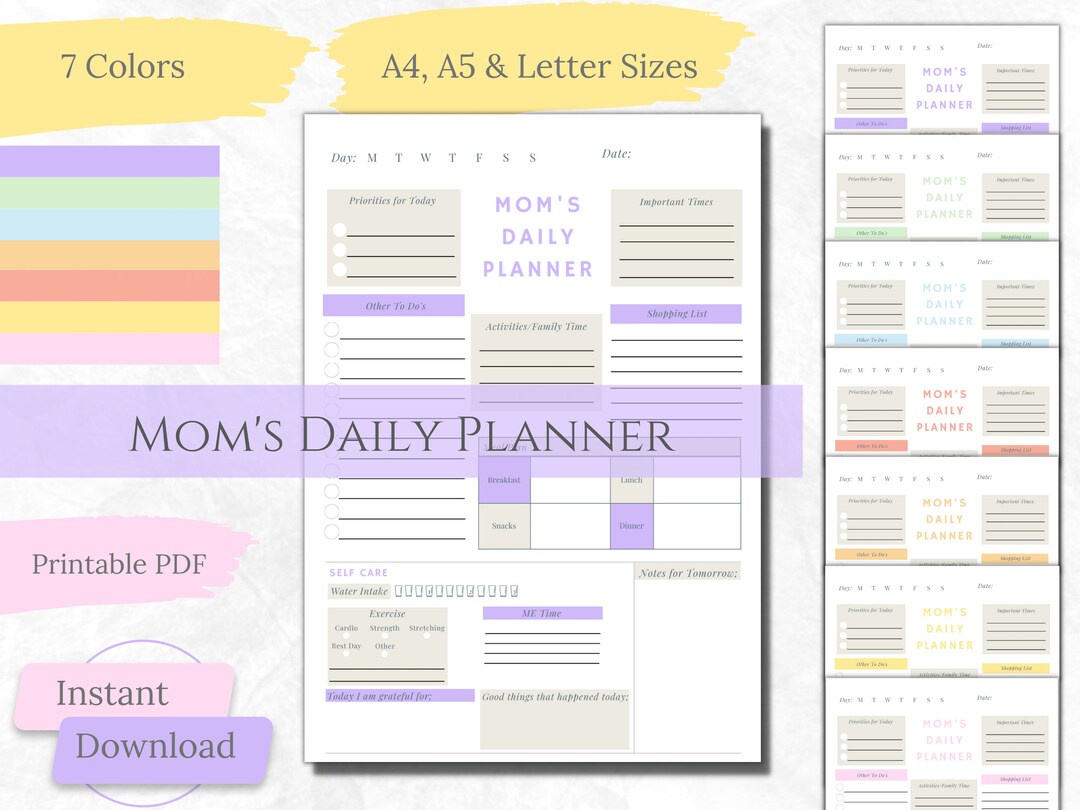 Mom Planner, Daily Planner for Mom, Stay at Home Mom, Mommy Planner ...