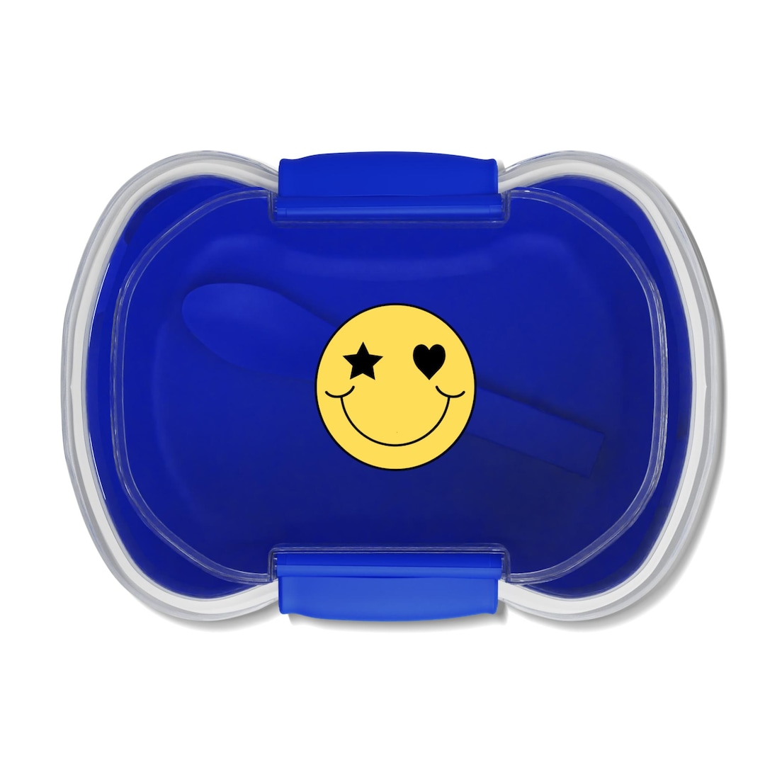 Smiley Face Two-tier Bento Box, Cute Lunch Container, Meal Prep Box ...
