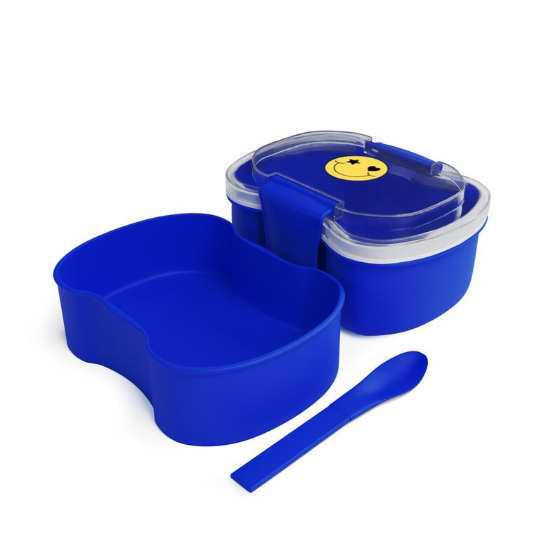 Smiley Face Two-tier Bento Box, Cute Lunch Container, Meal Prep Box ...