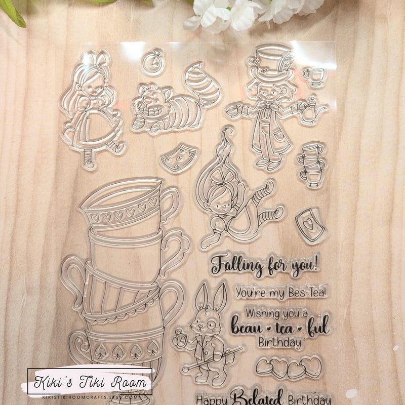 Alice in Wonderland Rubber Stamp - Etsy