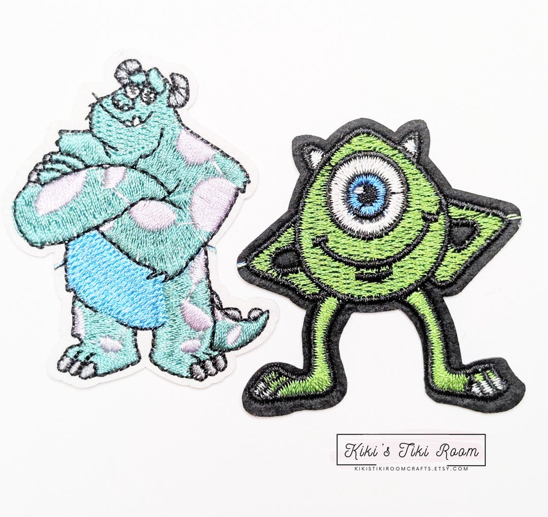 MIKE & SULLY Embroidered Iron on Patches/ Sew on Patch/for Scrapbooks ...
