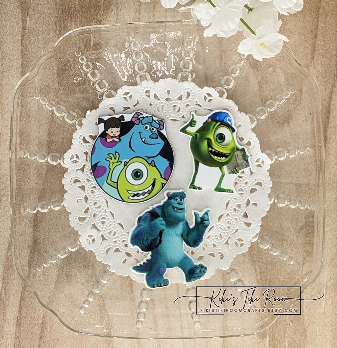 MONSTERS INC Set of 3 Resin Flatback Embellishments/ for Scrapbooks ...