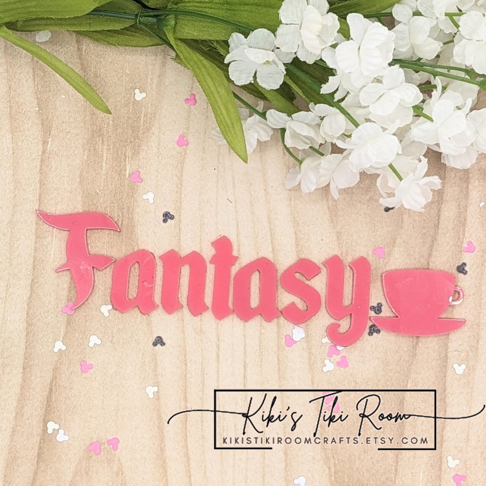 FANTASY PINK Acrylic Word Embellishment/ for Scrapbooks / Cards ...