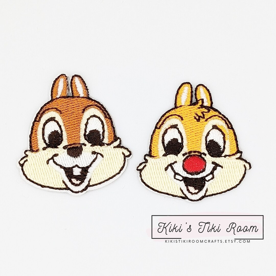 Small CHIP 'n' DALE Embroidered Iron on Patches/ Sew on Patch/for Scrapbooks /journals/ DIY ...