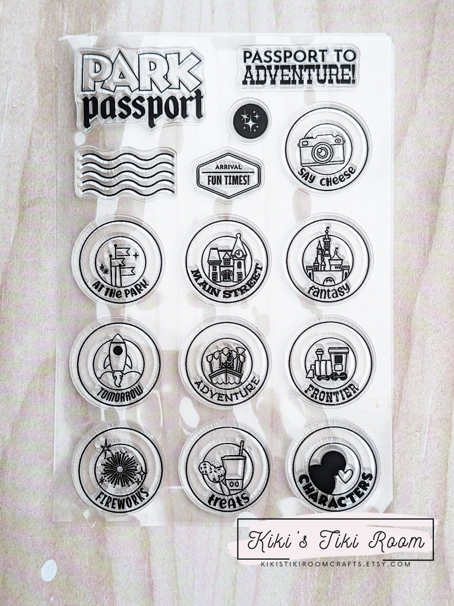 PARK PASSPORT 26 Decorative Stamp Set/ for Scrapbooks/ Cards /planners ...