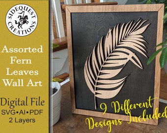 Fern Leaves SVG, DXF, AI Digital Vector Files for Plasma and Laser ...