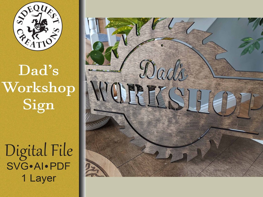Dad's Workshop Wall Art Digital File Glowforge Laser Cut - Etsy