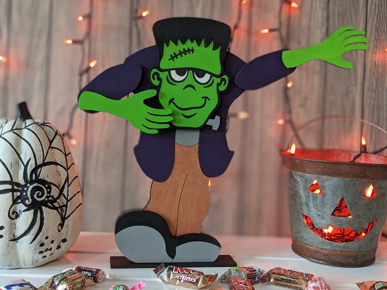 Poseable Frankenstein Decoration Halloween Laser Cut Digital File ...