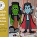 Poseable Dracula Frankenstein Skeleton Decoration Halloween Laser Cut ...