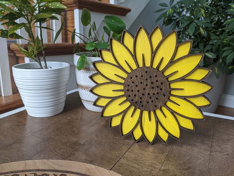 Sunflower Wall Art Digital Laser Cut File Glowforge - Etsy