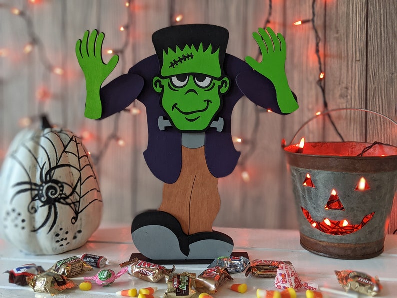 Poseable Frankenstein Decoration Halloween Laser Cut Digital File ...