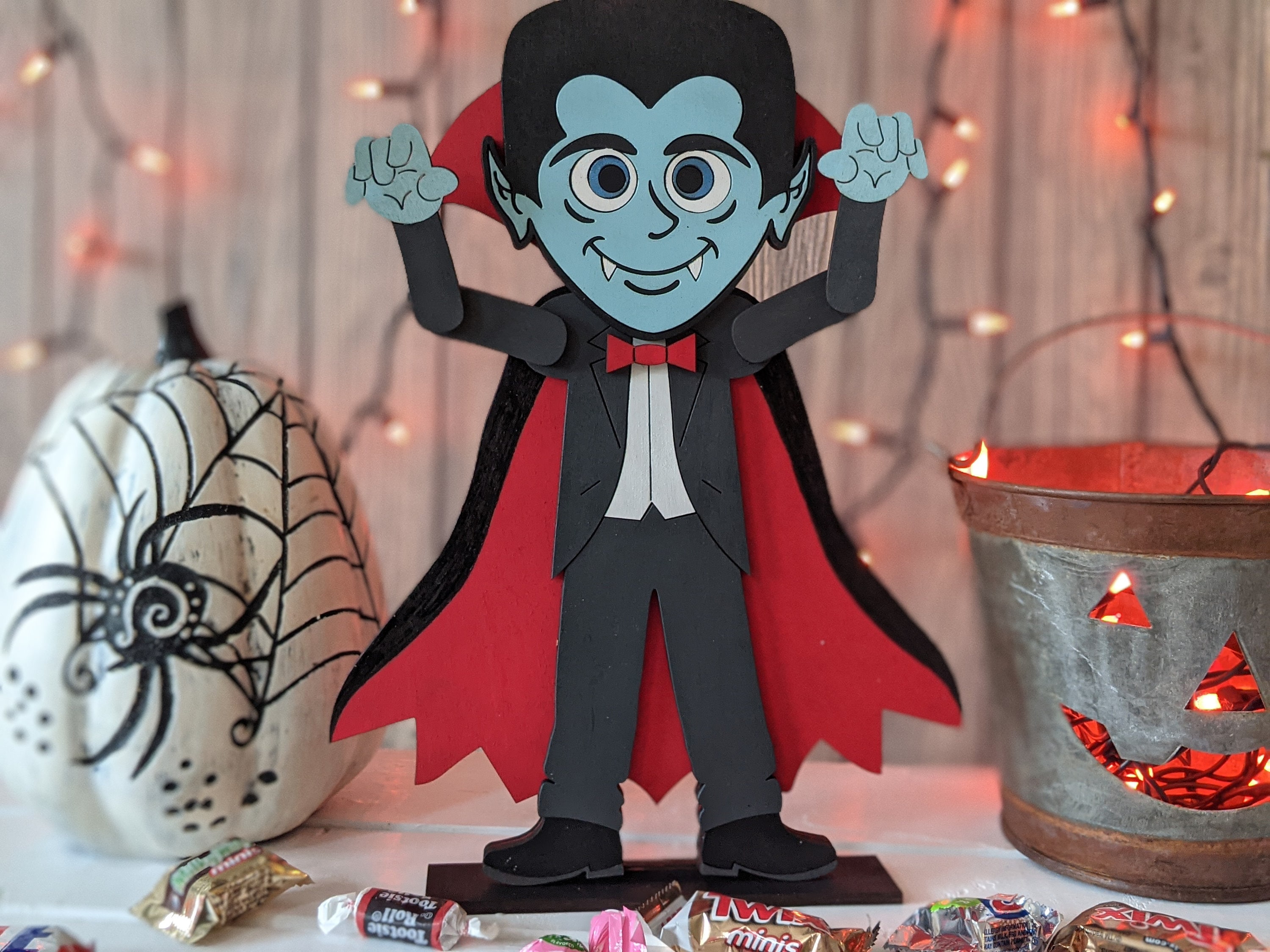 Poseable Dracula Decoration Halloween Laser Cut Digital File - Etsy