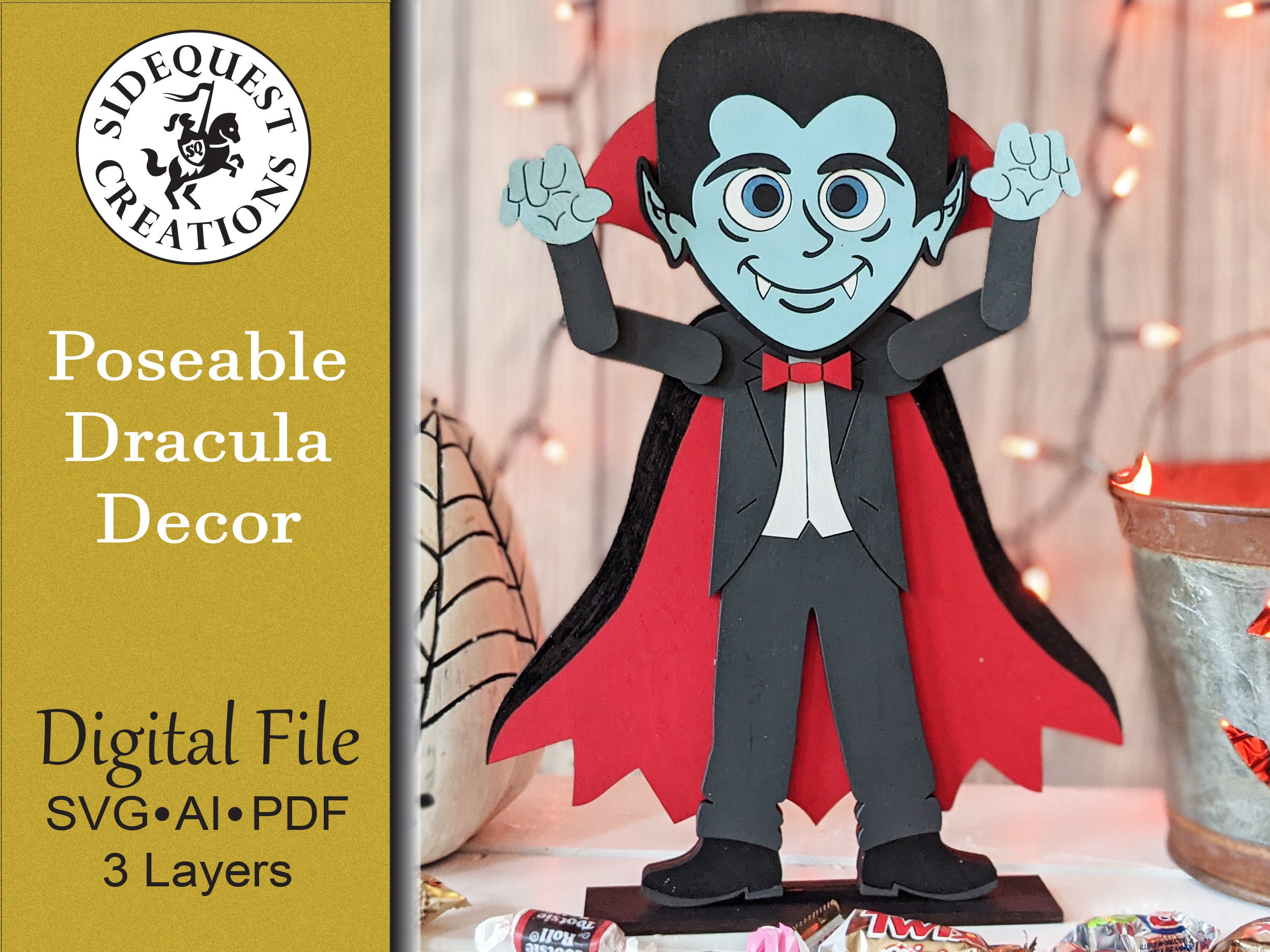 Poseable Dracula Frankenstein Skeleton Decoration Halloween - Etsy