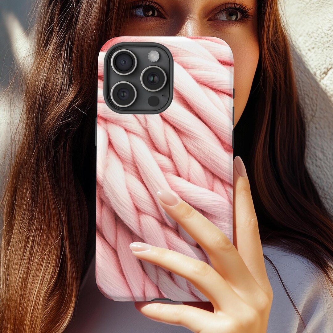 Crochet iPhone Case, Crochet Effect, Kniting Gift Idea, Pink Crochet ...