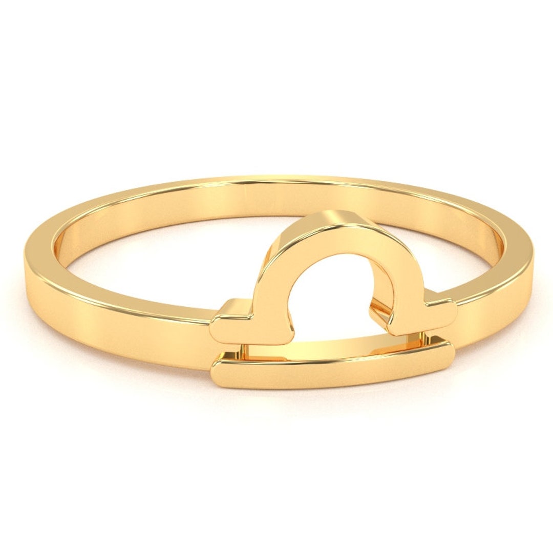 Libra Zodiac Sign Ring in 14k/10k Gold Astrology Sign Ring ...
