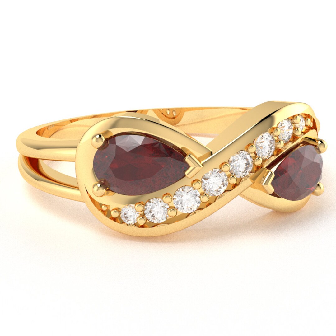 Diamond Infinity Love Ring in 14k/10k Solid Gold/925 Sterling Silver ...