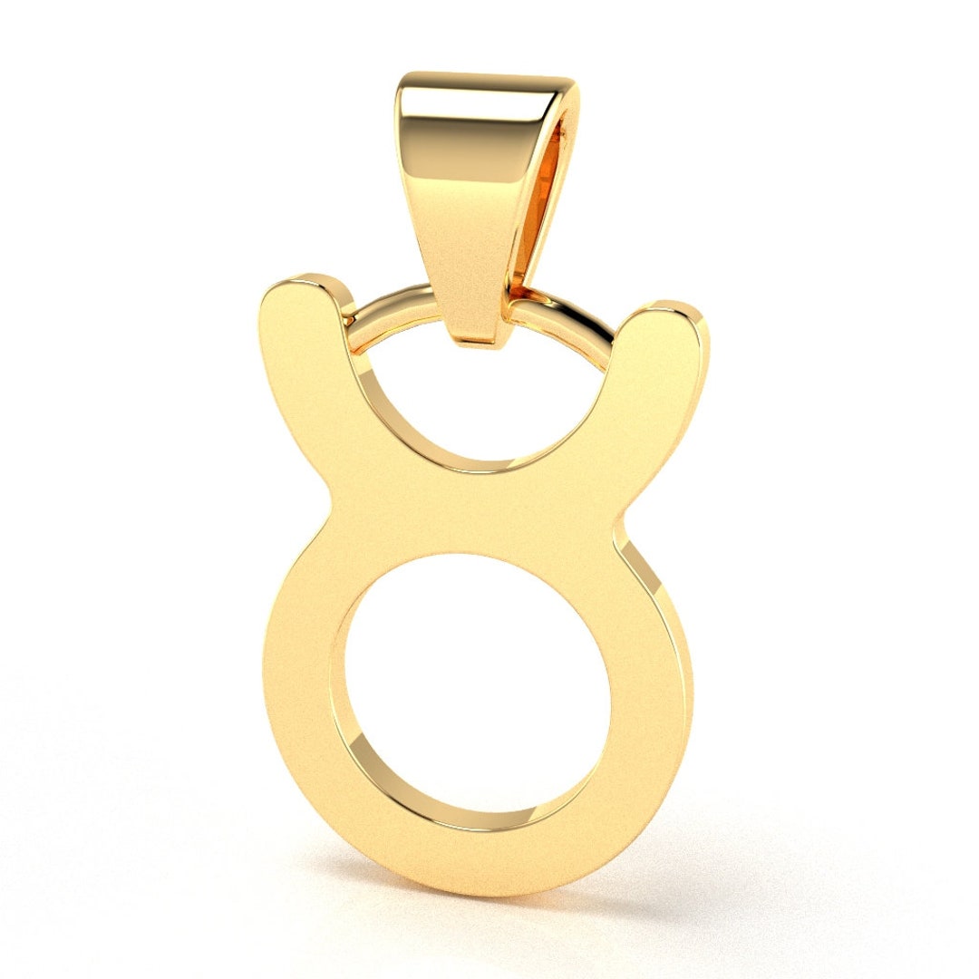 Taurus Zodiac Sign Pendant 14k/10k Gold Pendant Taurus Constellation ...