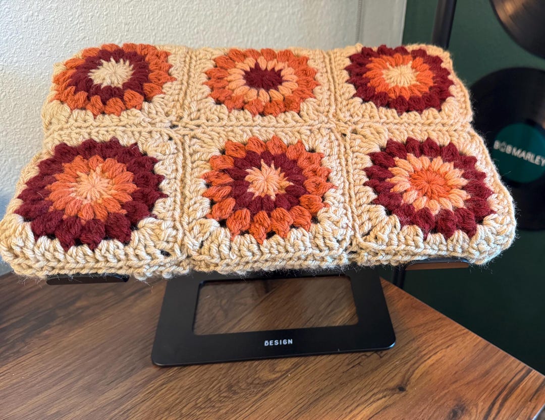 Handmade Crochet Laptop Sleeve – Granny Square Design | Boho Laptop ...