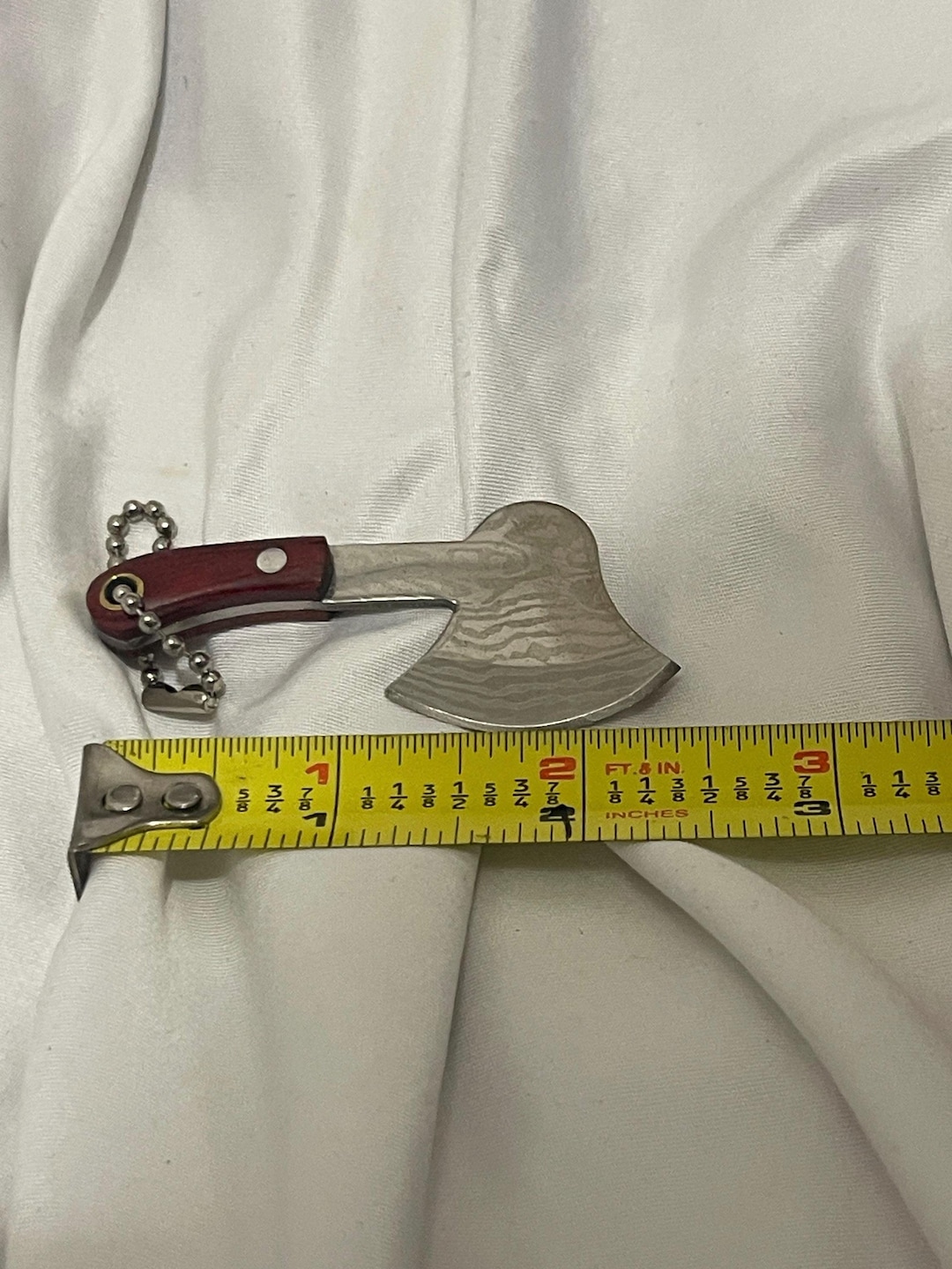 Tiny Pocket Knife Keychain With Damascus Print, Mini Pocket Knife - Etsy