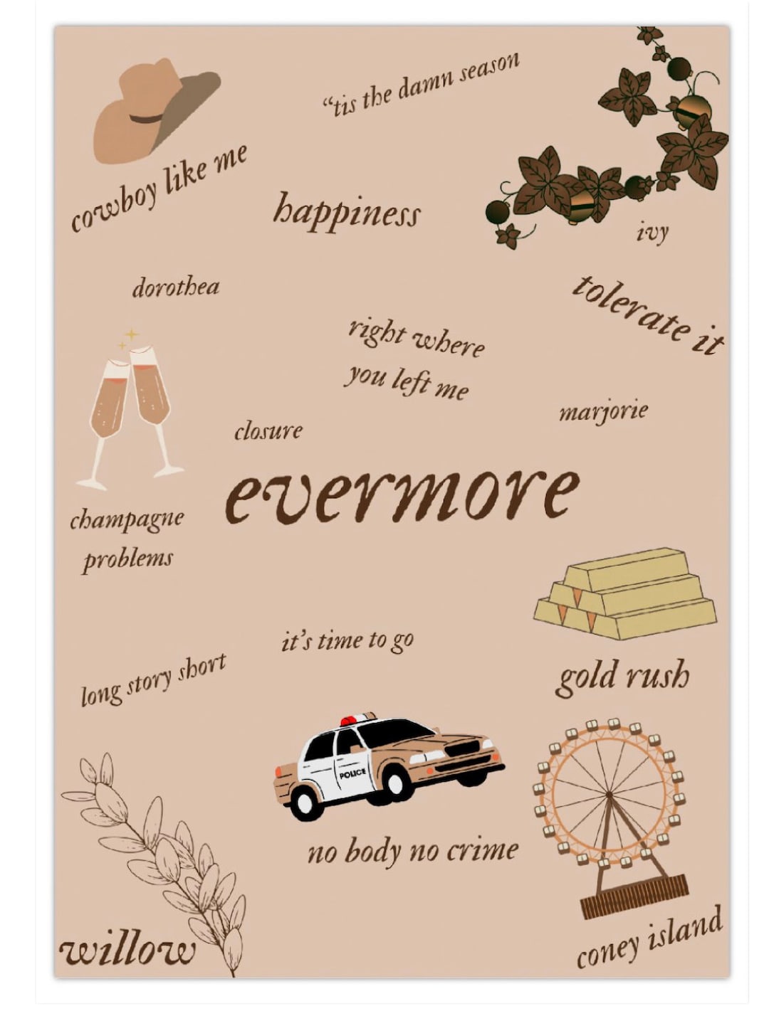DIGITAL DOWNLOAD Taylor Swift Evermore Poster - Etsy