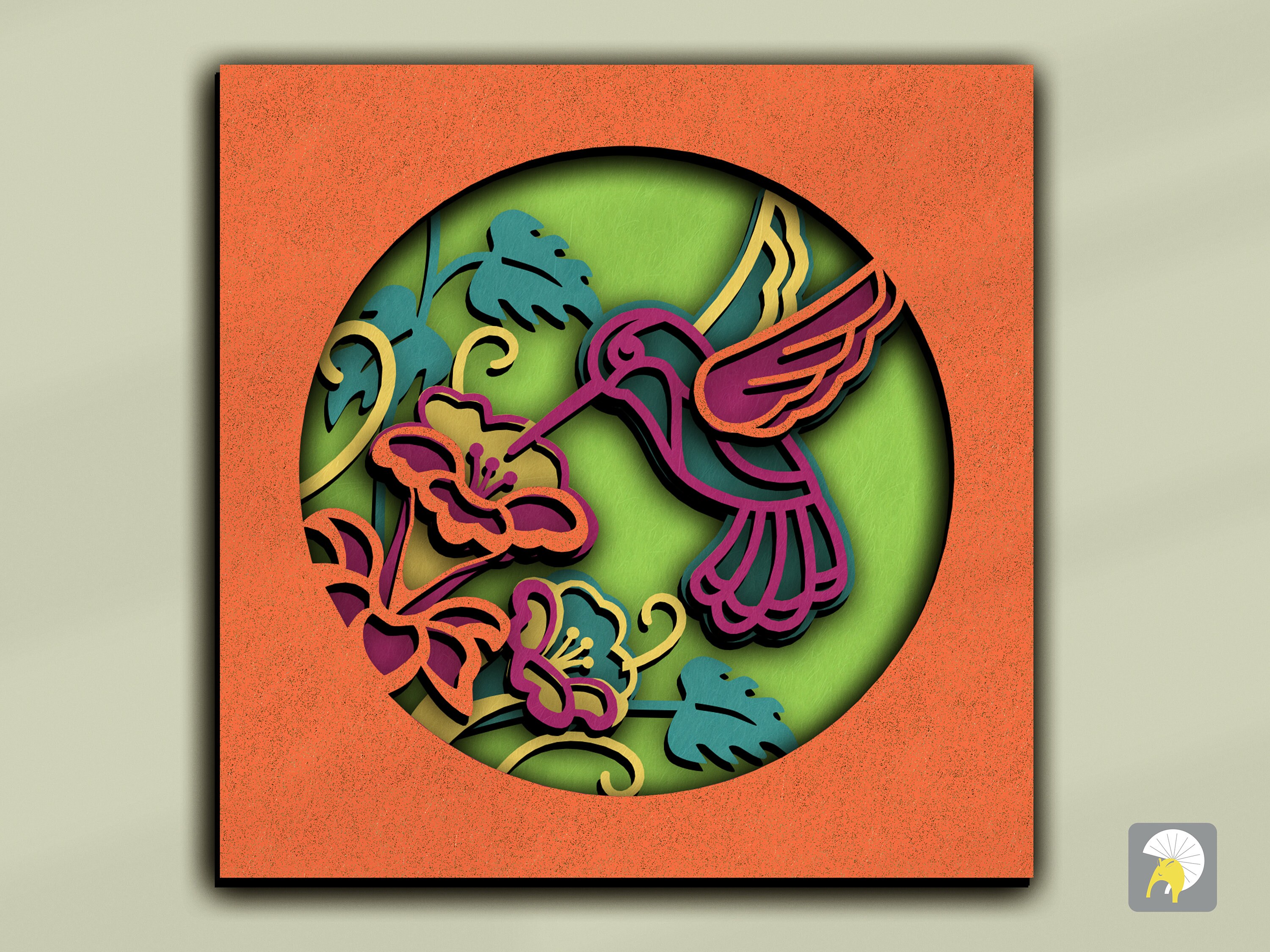 3D Hummingbird SVG DXF 5 Layer Bird Svg 3D Mandala Svg Layered Mandala ...