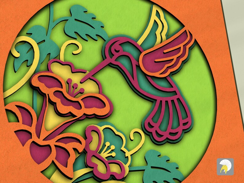 3D Hummingbird SVG DXF 5 Layer Bird Svg 3D Mandala Svg - Etsy