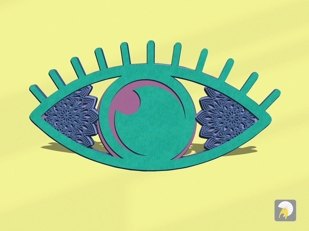 3D Evil Eye SVG DXF 5 Layer Religious Svg 3D Mandala Svg Layered ...