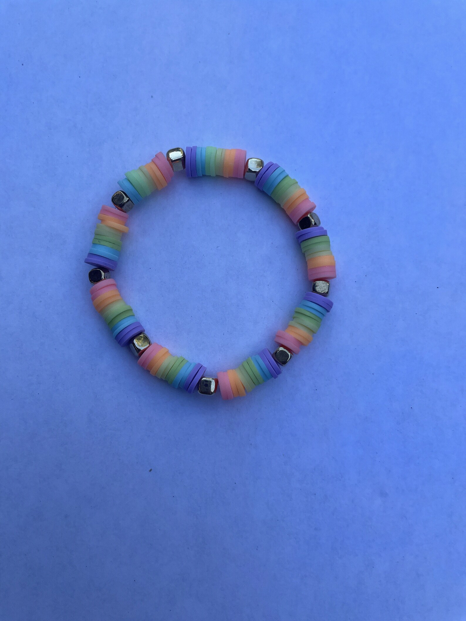 Pastel Rainbow Preppy Clay Bead Bracelet - Etsy
