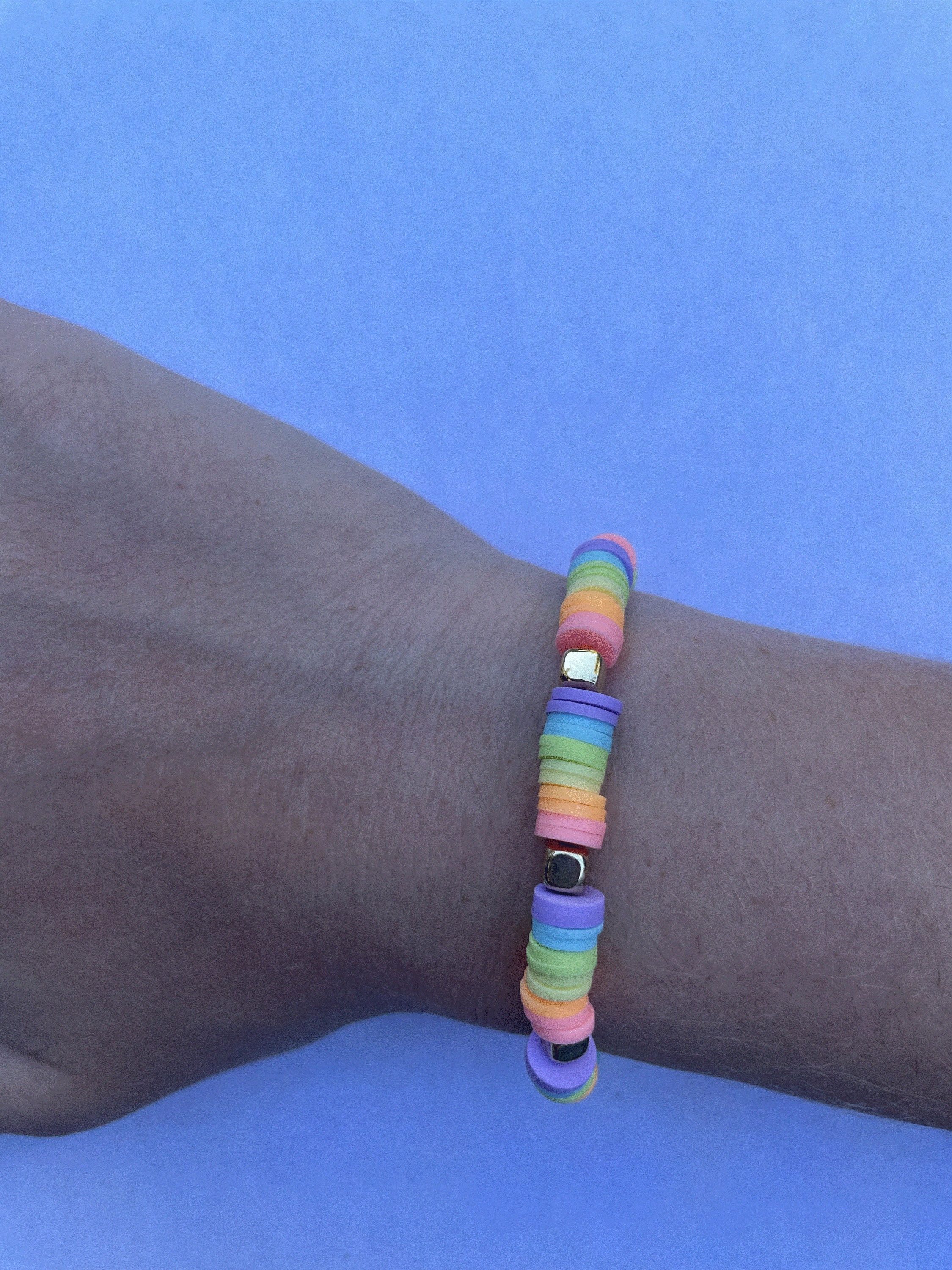 Pastel Rainbow Preppy Clay Bead Bracelet - Etsy