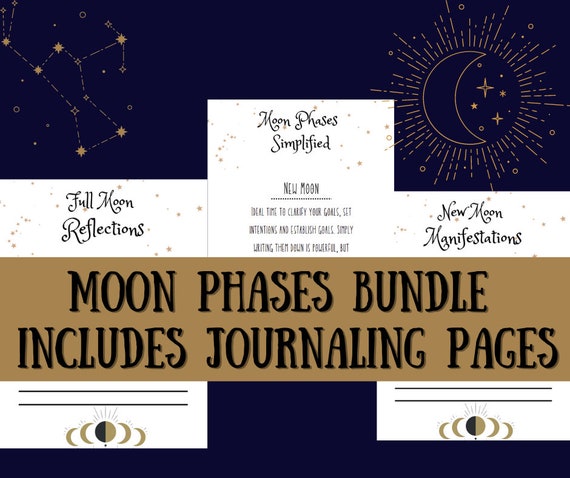 Moon Phases Bundle Moon Phases Infographic Journaling - Etsy