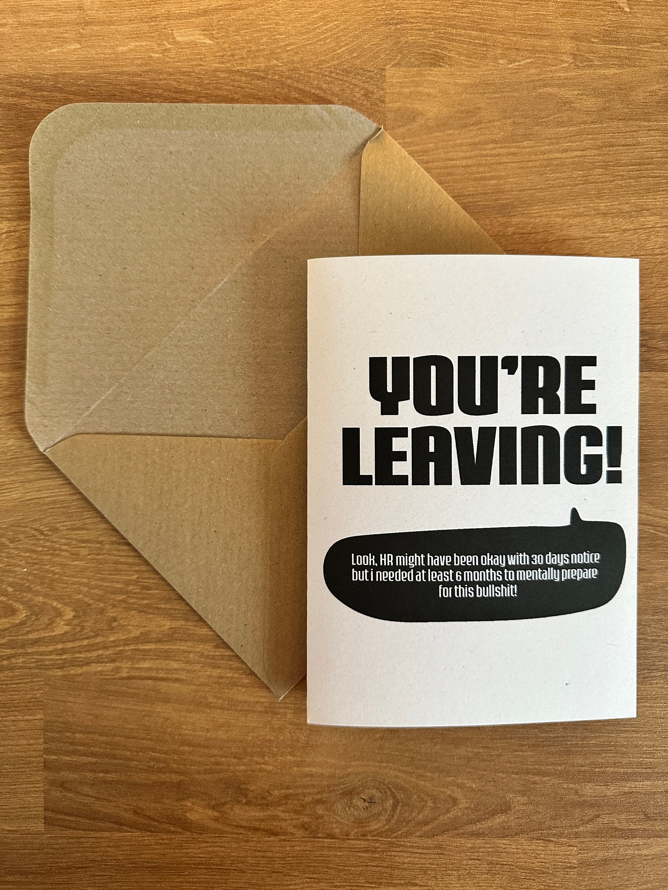 Funny Rude Leaving / New Job Card You're Leaving 30 Days Notice - Etsy