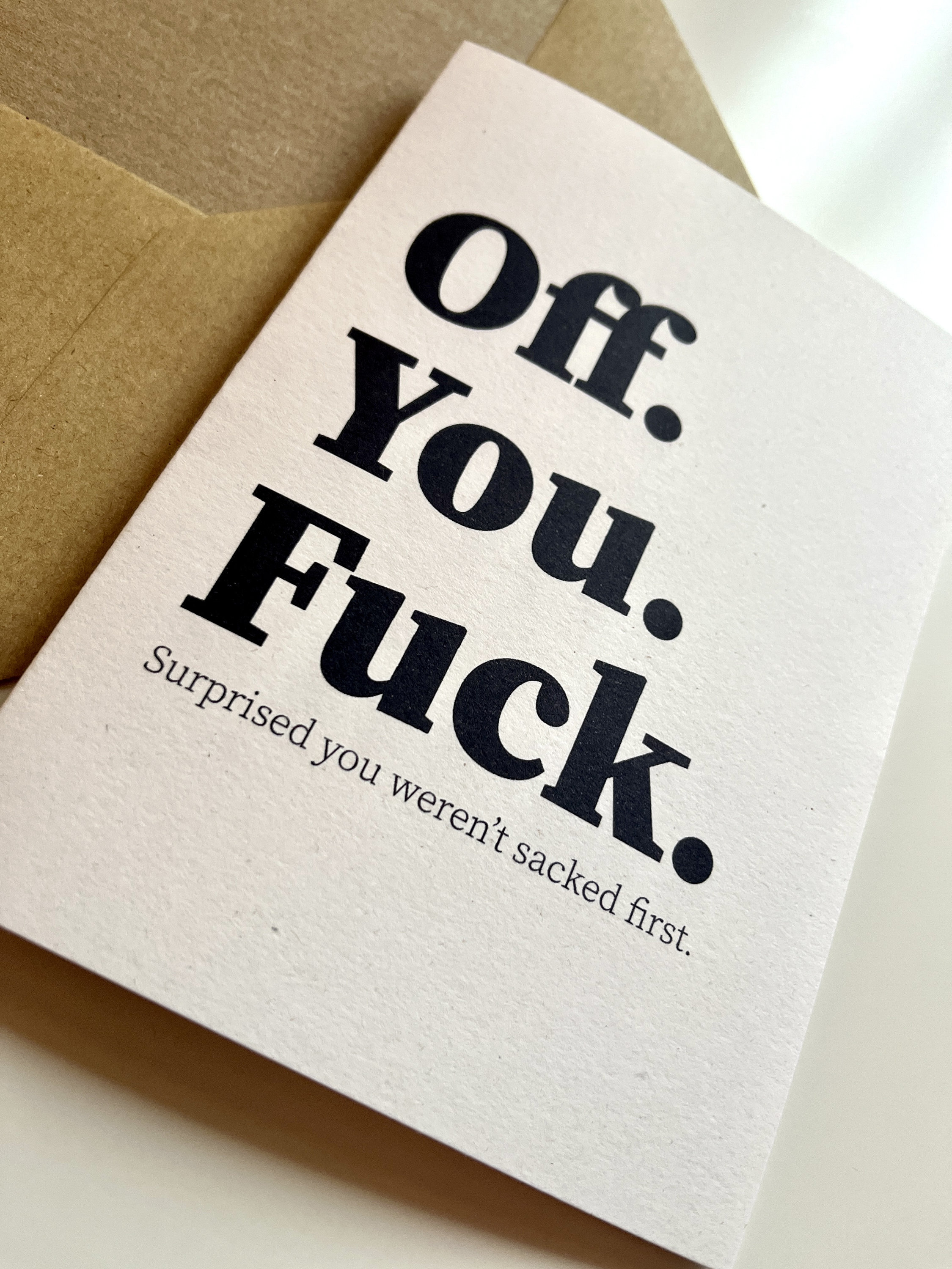 Funny Rude Leaving / New Job Card - off You Fuck - Etsy