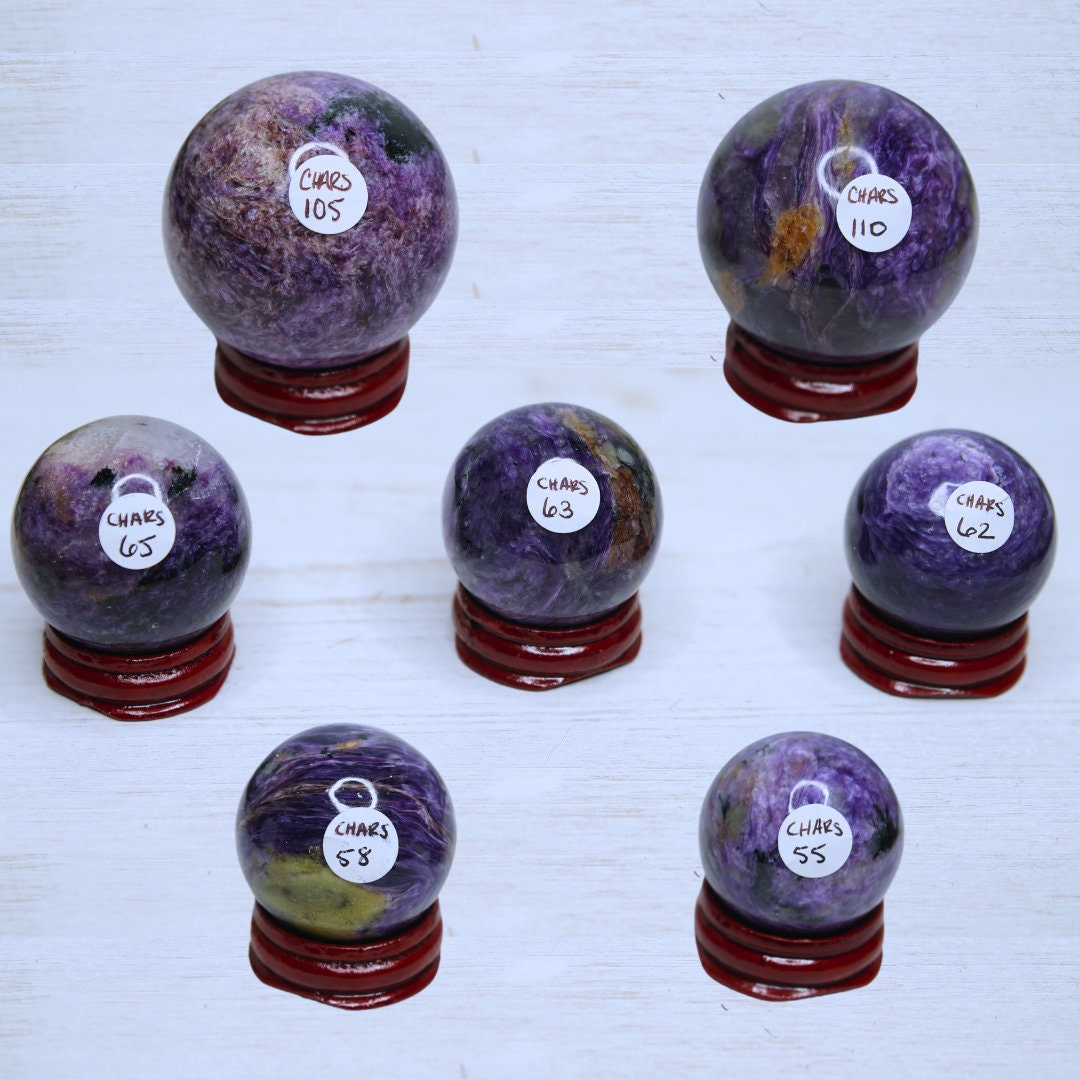 Charoite Crystal Spheres | Palm Sized | US Seller - Etsy