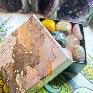 Mystery Crystal Box Tumbled Stones, Rocks, & Minerals Gift Box ...