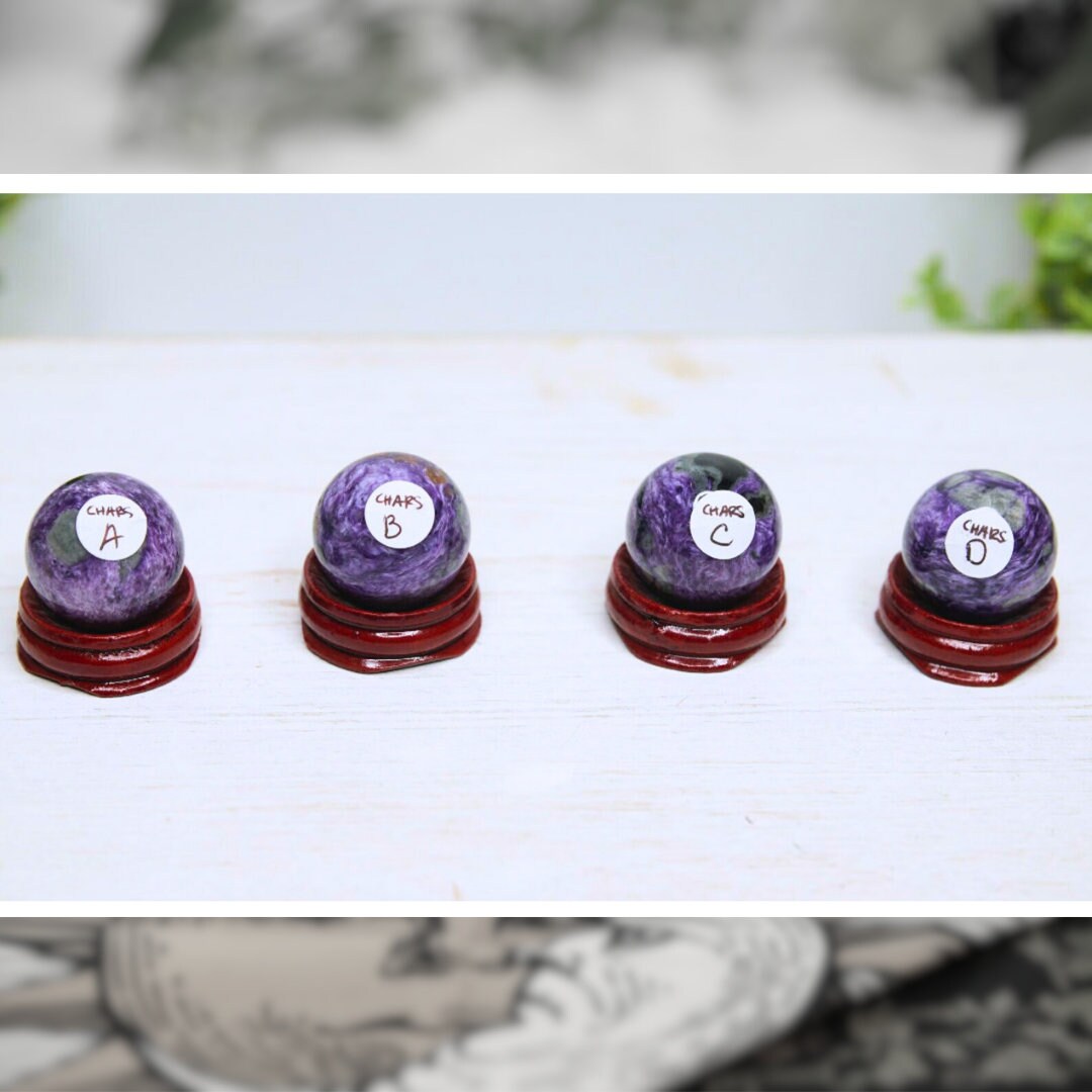 Charoite Spheres Palm Worry Crystal Stone Spiritual Meditation Energy ...
